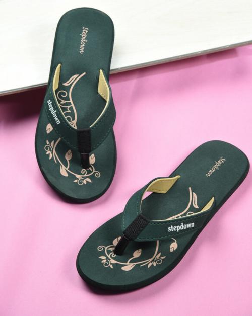 Buy STEP DOWN Slippers For Women(Green ) Online at Best Prices in India ...