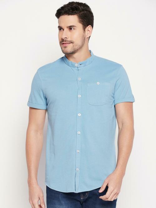 Buy CLUB YORK Men Sky Blue Solid Henley Neck Shirt Online at Best Prices in India - JioMart.