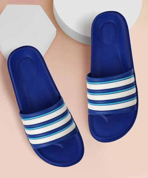 Buy Aqualite Royal Blue & White Slip-Resistance Sliders for Men Online ...