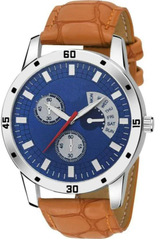 Buy Bolun Analog Blue Dial Brown Strap Watch For Men Online at Best ...