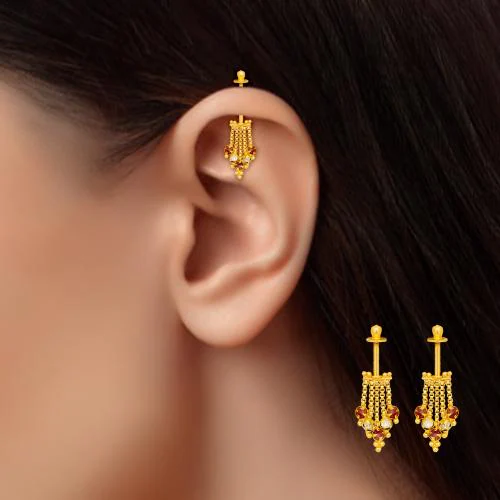 Buy arch fashion Traditional Maharashtrian Folding Bugadi Earrings Premium Collection 1909 ...