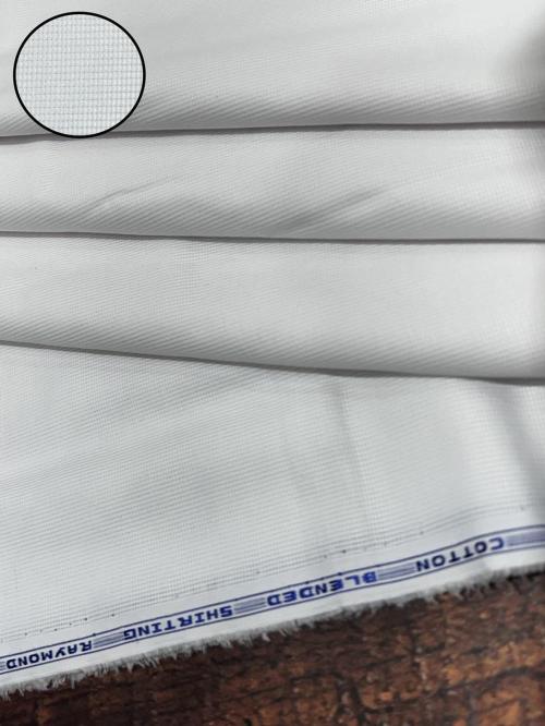 Buy Raymond Self Design Cotton Blended White Shirt Fabric in Box ...