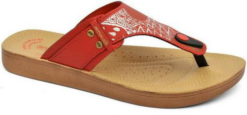 Buy Aerowalk Women Red, White, Beige Flats Sandal (3) Online at Best ...