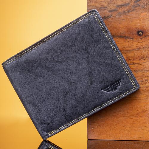 Buy Red Tape Men Navy Leather Two Fold RFID Wallet Online at Best ...