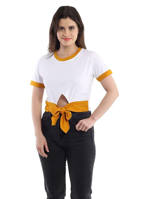 Buy JS Clothing Women White Cotton Top (L) Online at Best Prices in ...