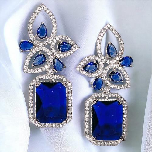 Buy TREND CREATION Rhodium Plated American Diamond Cubic Zirconia ...