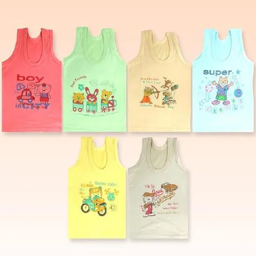 Buy RIJATRENDZZ Kids Boys cotton Vest/Baniyan Multicolour Pack 6 Online ...