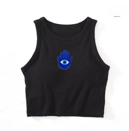 Buy RCF Fancy Evil Eye Crop Top For Woman & Girls - Top For Girl Black ...