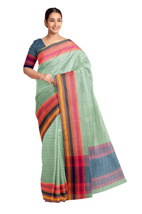 Buy KSR HANDLOOMS - WOVEN- PURE KOLLAM COTTON SAREE Online at Best ...