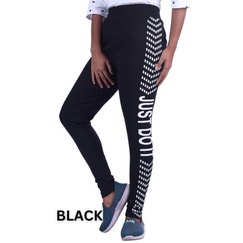 Buy KARARO JUST DO IT PRINT JEGGINGS(BLACK) Online at Best Prices in ...