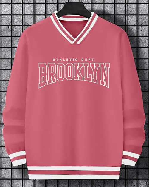 Buy AUSK Printed Peach V-Neck Full Sleeve T-Shirt Online at Best Prices ...