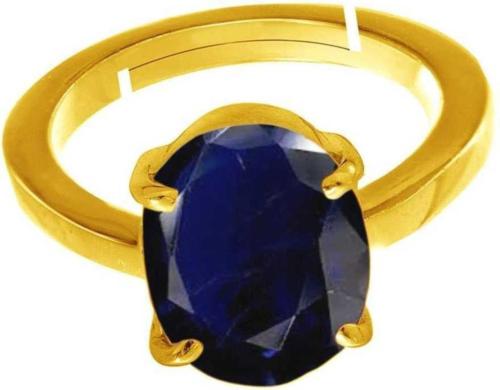 Buy Chopra Gems & Jewellery Gold Plated Brass Blue Sapphire Neelam Gemstone Ring (Men, Women ...