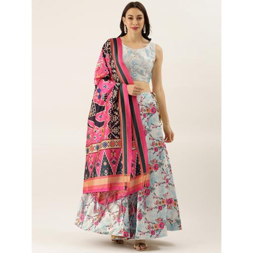 Buy Kahiraa Wholetex Digital Print Ethnic Motif Lehenga Chaniya Choli ...