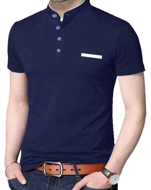 Buy FastColors Mandrain Collar Half Sleeve T-Shirt Online at Best ...