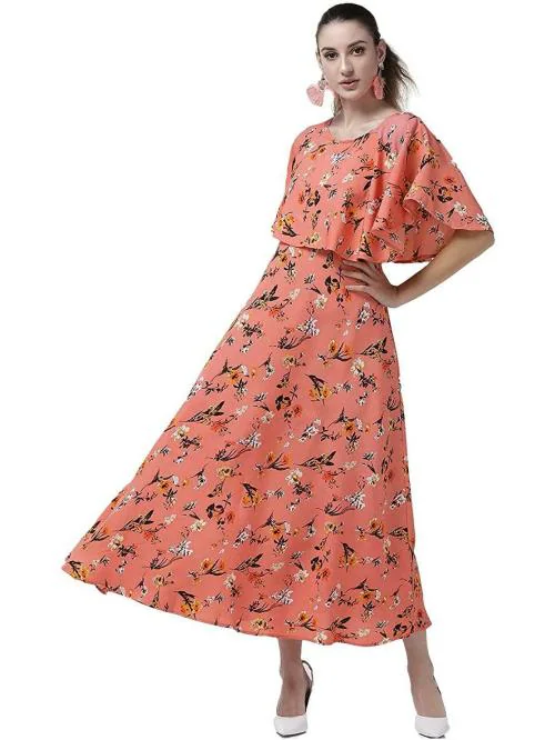 Helwin Desiner Women,Girls Orange Cotton Fit and Flare Dress (XXL ...
