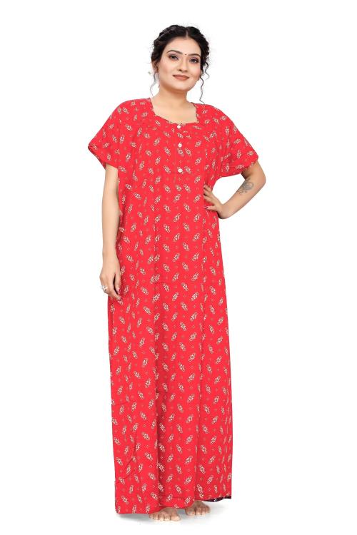 Buy HauteLook Women's Pure Cotton A-Line Nighty Gown Small Flower Print ...