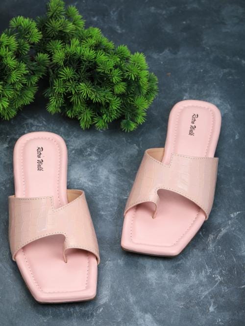 Buy RetroWalk Pink stylist Flat Sandals for Women Online at Best Prices ...