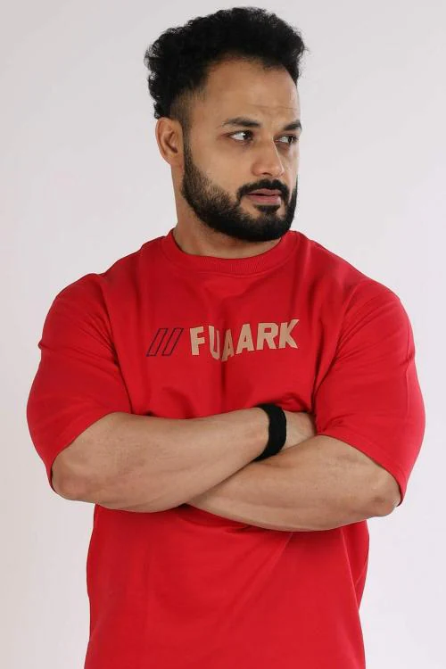 Buy Fuaark Greatest Oversized Sports and Gym Tshirt Red Online at Best ...