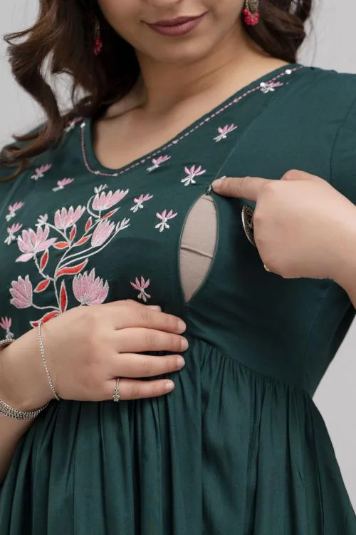 Buy Step Queen Maternity Feeding Gown Dress For Women Ladies Online at ...