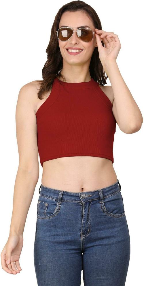 Buy AD2CART_Women Lycra Blend Red Crop Top_S Online at Best Prices in India - JioMart.