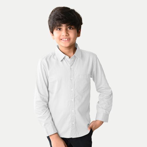Buy Rad Prix Teen Boys White Solid Full Sleeve Shirt Online at Best ...