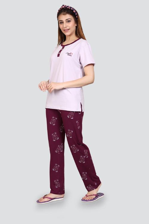 Buy CHARLIE FEMME SPRING*SUMMER PYJAMA SET/LAVENDER/XL Online at Best Prices in India - JioMart.