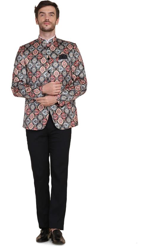 TAHVO Men Brown Printed Satin Blend Suit Set (size 44) - JioMart