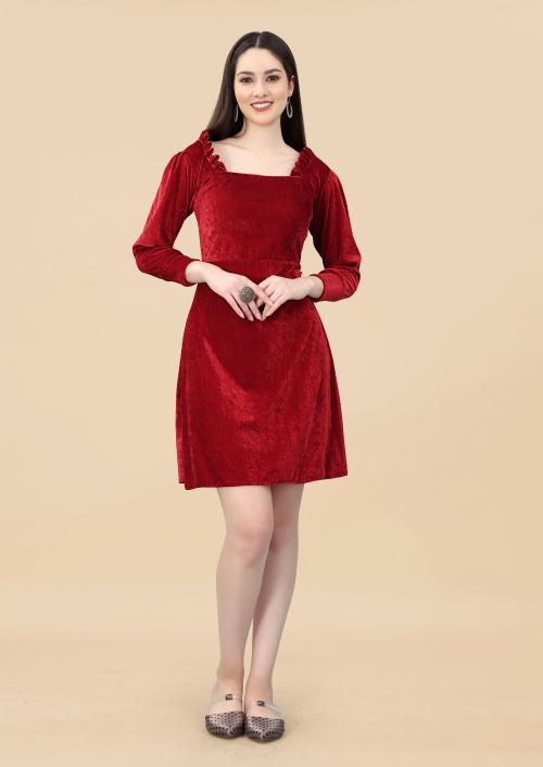 Buy Julee Women's Velvet A-Line Dress Online at Best Prices in India ...