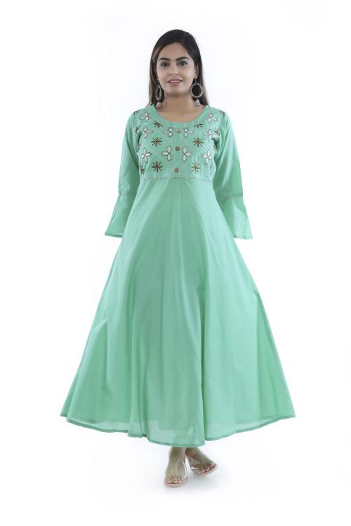 Buy HOUSE OF KAD Women Printed Embroidered Ghera Kurta Online at Best ...