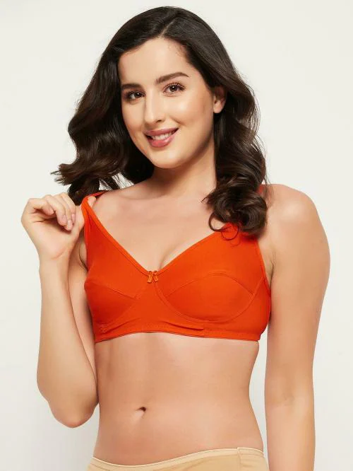 Buy Clovia Orange Solid Cotton Single Full Coverage Bra Online at Best Prices in India - JioMart.