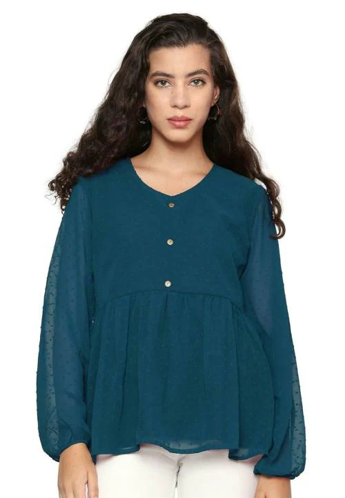 Buy Retrovis Women Dark Blue Tops M Online at Best Prices in India ...