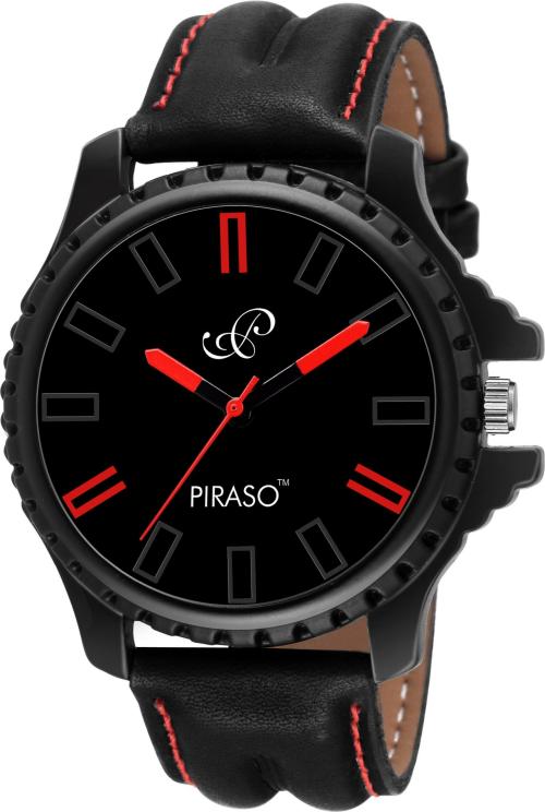 Buy PIRASO Fashion Decker Series Analog Black Dial Black Strap Watch ...