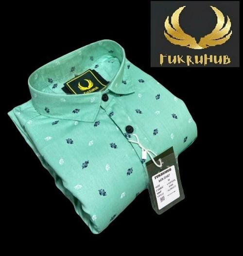 Buy TMF THE MEERU FASHION Men Printed Casual Light Blue Shirt Online at ...