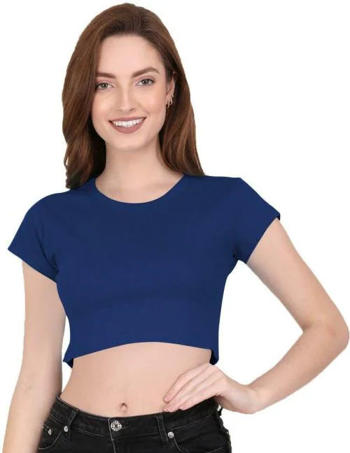 Buy THE BLAZZE_Women Cotton Blend Royal Blue Top_L Online at Best Prices in India - JioMart.