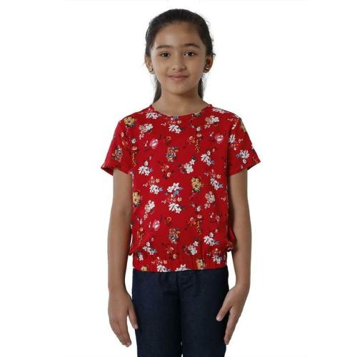 Buy De Moza Girls Red Printed Rayon Top - 6 to 7 Years Online at Best ...