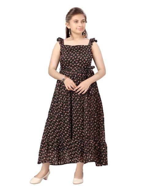 Buy Aarika Girls Black Color georgette Middi Online at Best Prices in ...