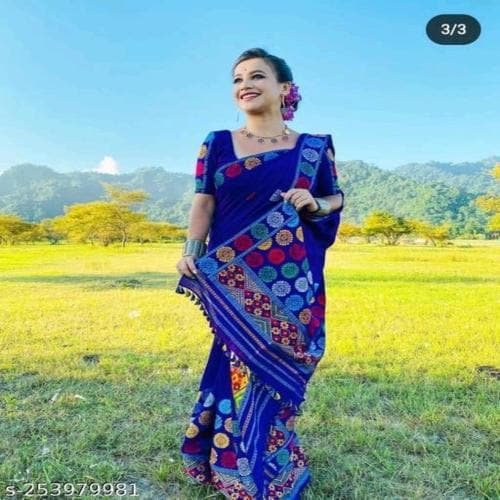 Buy KESWI FAB Women's Assamese Traditional Work Weaving Silk Mekhela ...