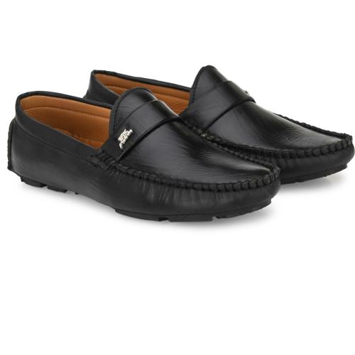 Buy Ceona Mens Artificial Leather Slip On Sneakers (Black) Online at ...