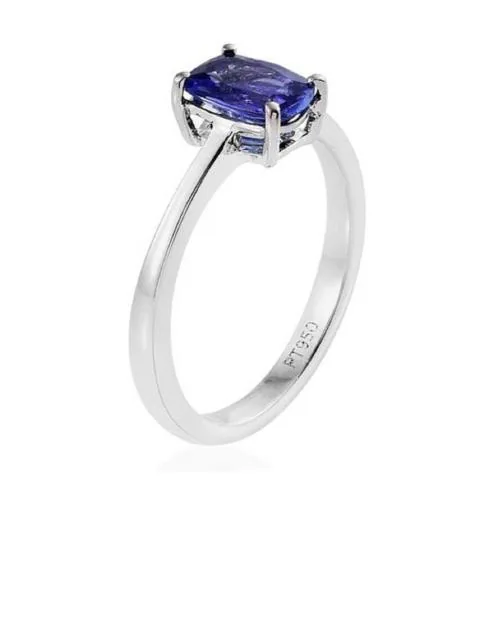 Buy Ceylonmine Blue Sapphire Ring Certified Neelam Stone Silver Plated ...