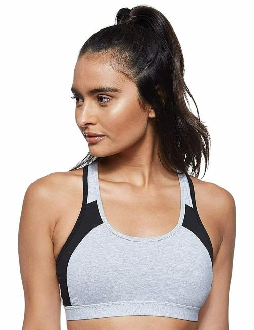 Buy sheBAE Women/Girls Sport Bra/Padded Sports Bra with Detachable Pads Racer Back /grey Online ...