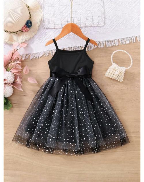 Buy Tior Toddler Girls Star Mesh Hem Belted Cami Dress Dresses & Frocks ...