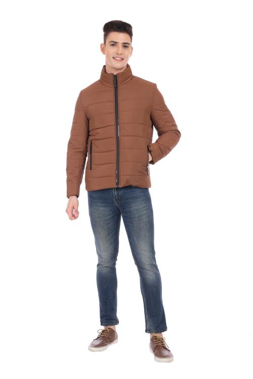 Buy Men's Solid Regular Fit Winter Jacket-Rust Online at Best Prices in ...