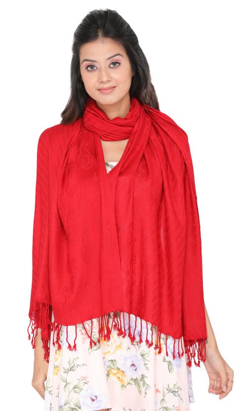 Buy KTI Womens Winter Stole Viscose Acrylic Printed Shawl Red stole ...