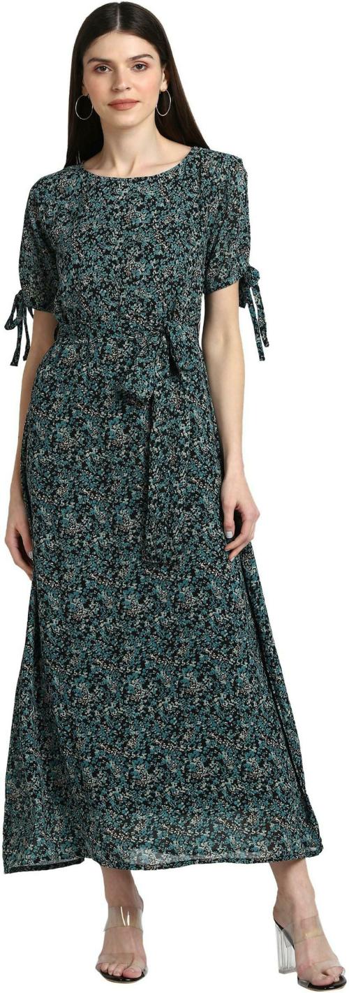 Buy Serein Women Multicolor Floral Georgette Single Dresses Online at ...
