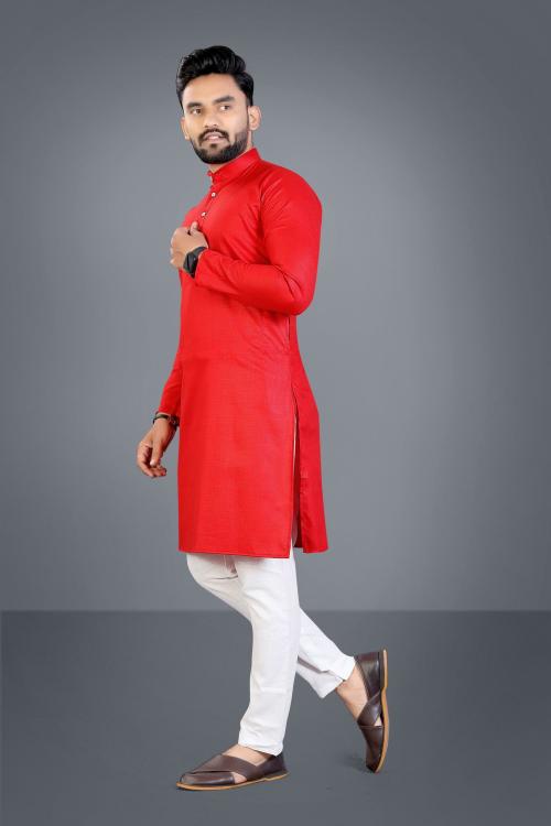 Buy SOPANI Men Solid Straight Kurta (Red) Online at Best Prices in India - JioMart.
