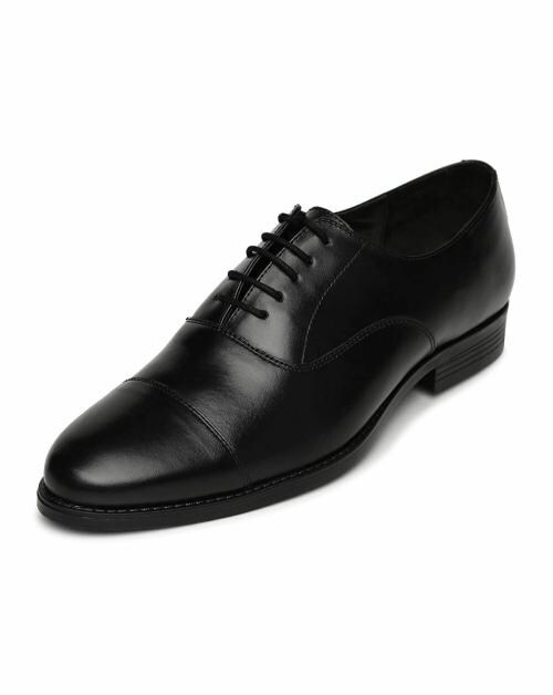 Buy Shunox Men Lace-Up Oxford Toe Cap Formal Shoes (Black) Online at ...