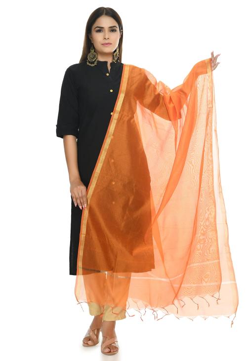 Buy Moeza Women Orange Banarsi Piping Dupatta Online at Best Prices in ...