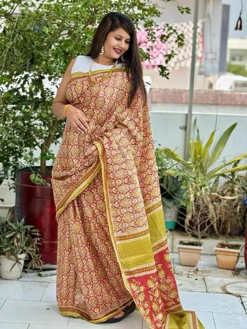 Buy SATYAM COLLECTION PURE MULMUL COTTON GADHWAL BODAR SAREES. Online ...