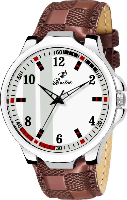 Buy BRITEX Analog White Dial Brown Strap Watch For Boys (BT7113) Online ...