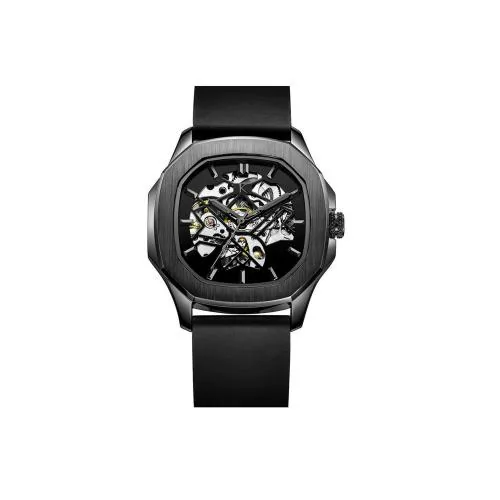 Buy Kredo Analogue Black Dial Black Strap Otus Automatic Skeleton Watch ...